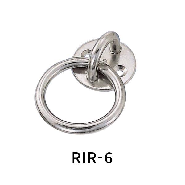 材質：ステンレス 画像内寸法の単位はミリです。 (mm) 品番 RIR-6D 6L 40A1 40A2 23H 25.5d 5.2T 2.5Weight(g) 67使用荷重(kgｆ)(参考値) 20使用荷重(kN)(参考値) 0.2メーカー...