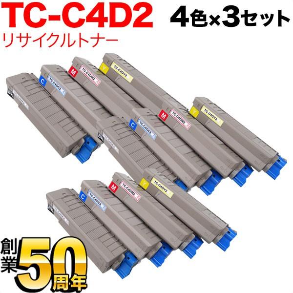 【対応プリンタ】／ OKI C612dnw ／【純正品番】TC-C4DK2、TC-C4DC2、TC-C4DM2、TC-C4DY2【印刷枚数】約6000枚（純正同等）(A4／5％印字枚数)【商品内容】4色×3セット(ブラック、シアン、マゼンタ...