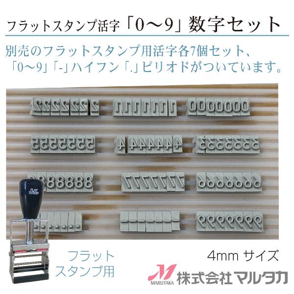 フラットスタンプ用の活字【数字 他】です。＜フラットスタンプ 用＞活字【数字 他】4mm「0123456789.-」各7個（合計84個）各パーツも1点より販売しております。