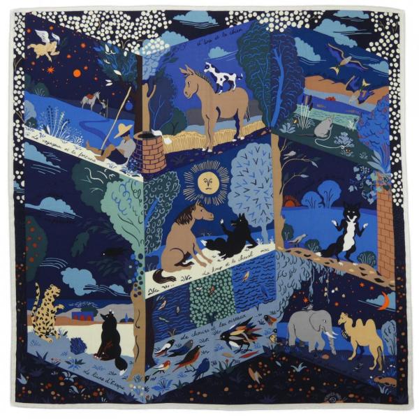 メーカ/ブランド：エルメス　商品名：ショール　通称：LE LIVRE D`ESOPE　商品ランク：中古品B