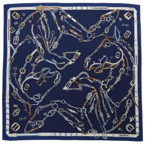 メーカ/ブランド：エルメス　商品名：ショール　通称：LES CHEVAUX DECHAINES　商品ランク：中古品B