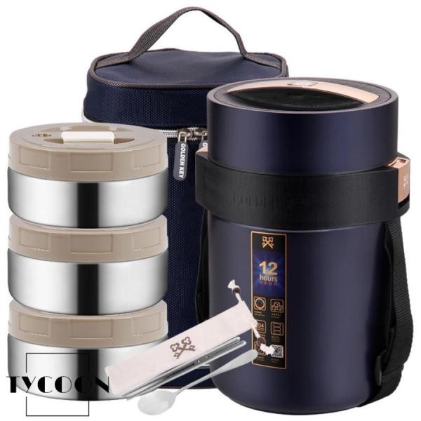 食品グレードのステンレス鋼は、お弁当箱を安全で耐久性のあるものにし、歪みや錆びがなく、おいしい食べ物以外の味はなく、食べ物を新鮮に保つのに適しています。安心して食事を楽しむことができます。銅の追加層を備えた二重壁真空設計のおかげでレベルの優...