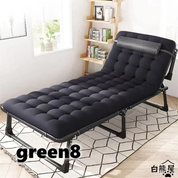 折りたたみ式ベッド 折り畳み アウトドア チェア リクライニング コット キャンプ 簡易ベッド 折り畳み 室内(黒) (ブラック+クッション枚)