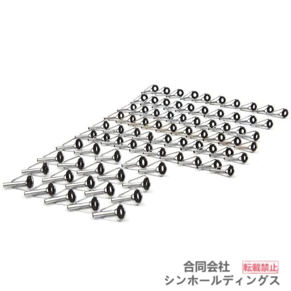 材質：アルミ合金内容量：80pcs異なるサイズ揃えて、いろんな竿先に対応する。破損しやすい竿先の補修や錆びて使い物にならなくなったガイドとの交換。ボックス付き、携帯に便利です。