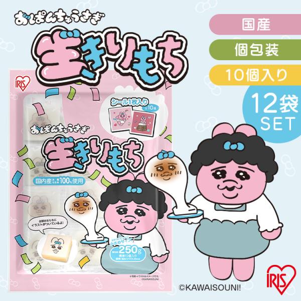 （検索用：餅 もち 切り餅 おぱんちゅうさぎ 250g 個包装 保存 もち米 かわいい キャラクター 角餅 生切り餅 切餅 子供 おやつ お正月 年末 年始 元旦 おもち 非常食 備蓄 お菓子 mochi モチ アイリスフーズ 生きりもち ...