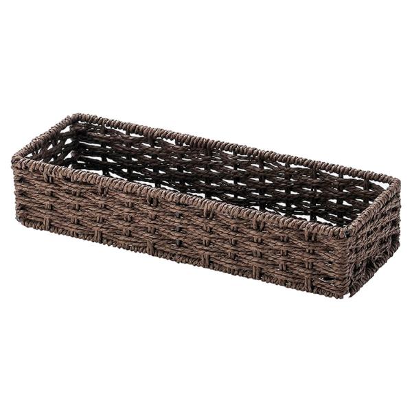 縄状の紙を編み上げたカトラリーケース。