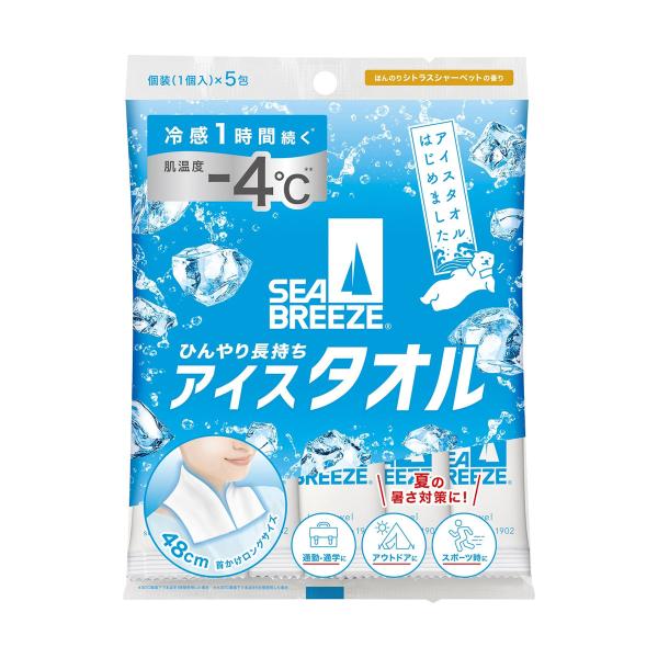 汗や肌の汚れをしっかり拭き取り肌もキモチも快適に。１枚で顔も身体も拭けるロングサイズのアイスタオル