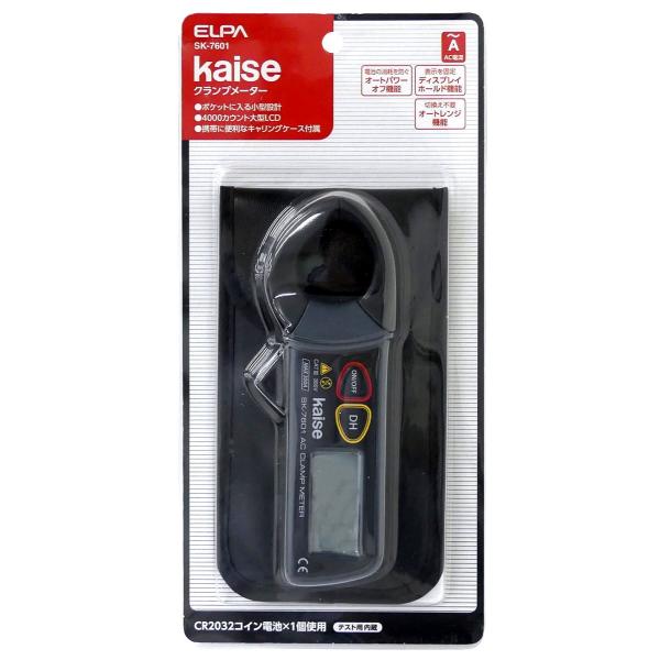 ●フルオートレンジ　40A/300Aの2レンジオート。●クランプしやすさ　狭い場所でもクランプしやすいピーク(口ばし)形クランプヘッド。●読みとりやすさ　4000カウント大型LCDは、単位とサインを表示。●持ち運び便利　ポケットにも入る薄型...