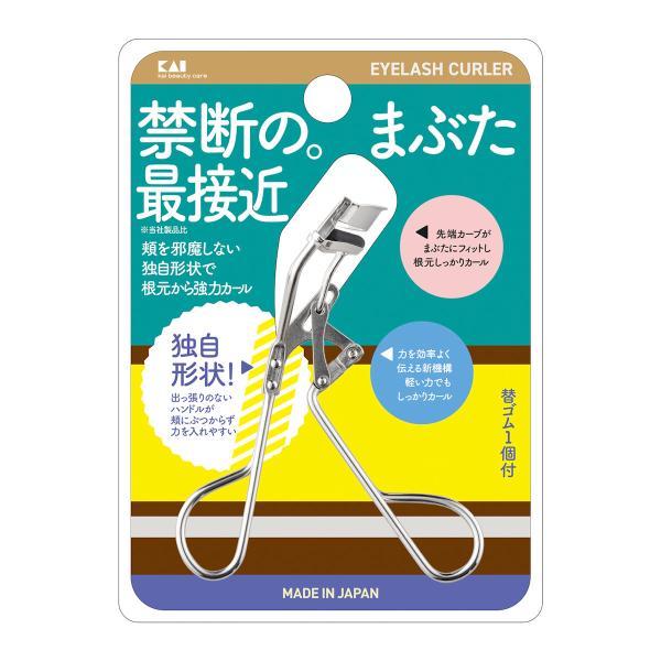 頬を邪魔しない独自形状で強力カール