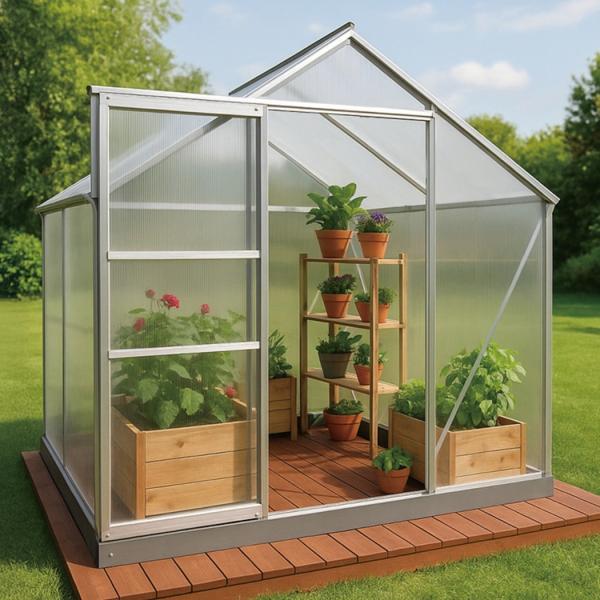 アルミフレームの小型温室　※画像は使用イメージです。