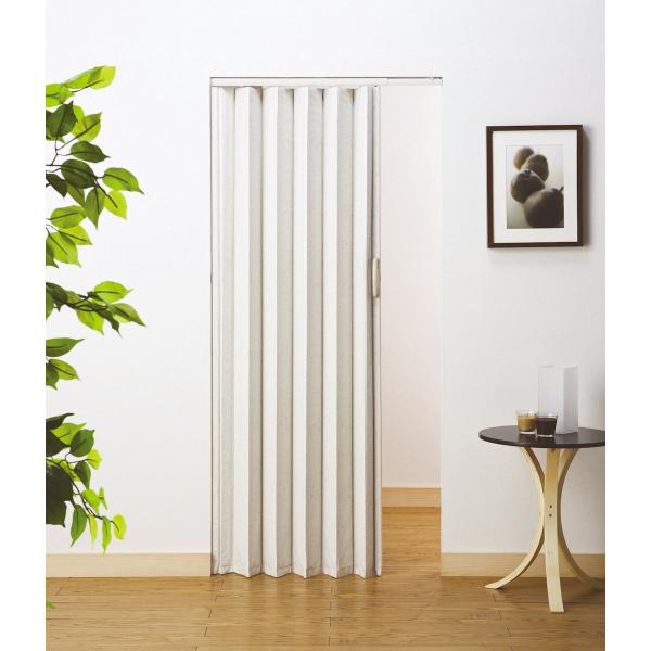 壁や天井に穴を空けずに取付できるアコーディオンドア