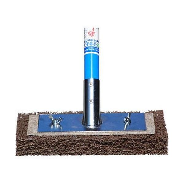 折半屋根、トタン屋根の塗装前のあしつけ作業に最適です。立ったまま作業ができます。ブラシ粒度♯８０