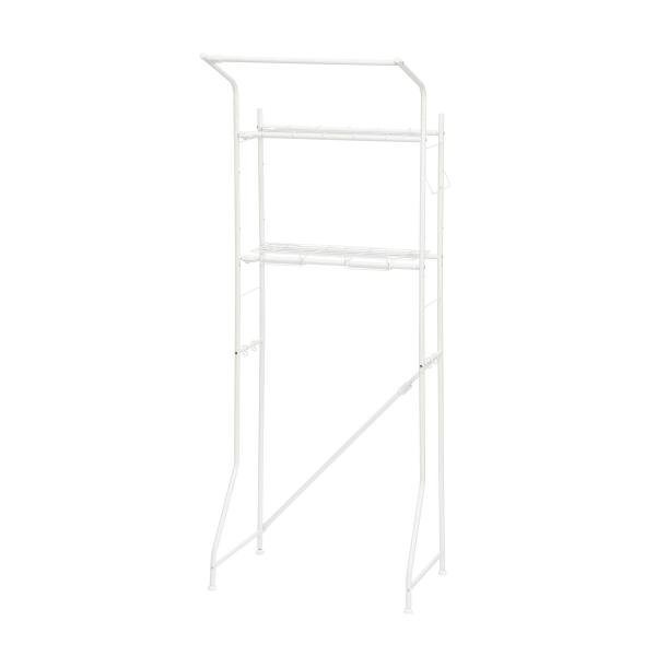 市販のバスケットが２個置ける洗濯機ラック