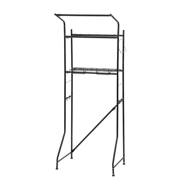 市販のバスケットが２個置ける洗濯機ラック
