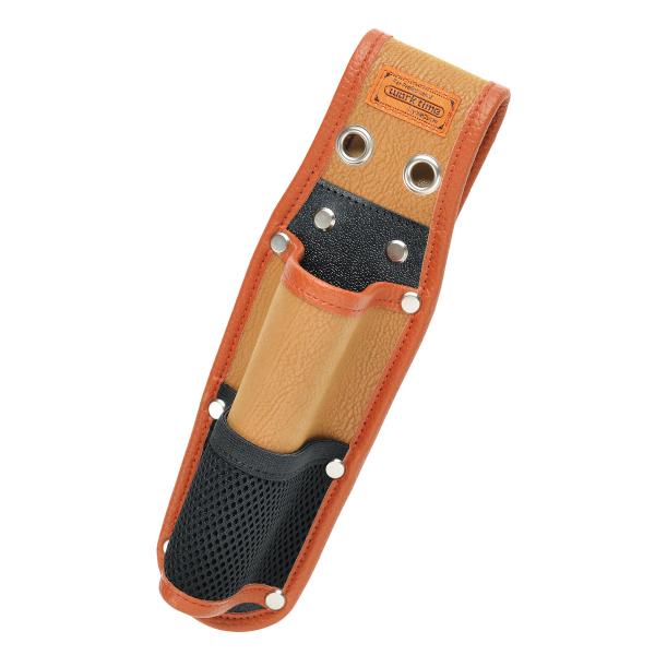 傷みやすいベルト通しの芯と表面に補強材を使用！上部のペン式充電ドライバーに、ソケットやビットを装着したまま出し入れ出来るように貫通仕様！