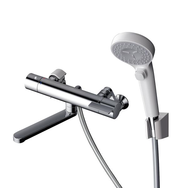 浴室用壁付サーモスタットタイプのクリックシャワー混合栓　 コンフォートウェブシャワーが適度な刺激のある浴び心地と節水を両立しています。