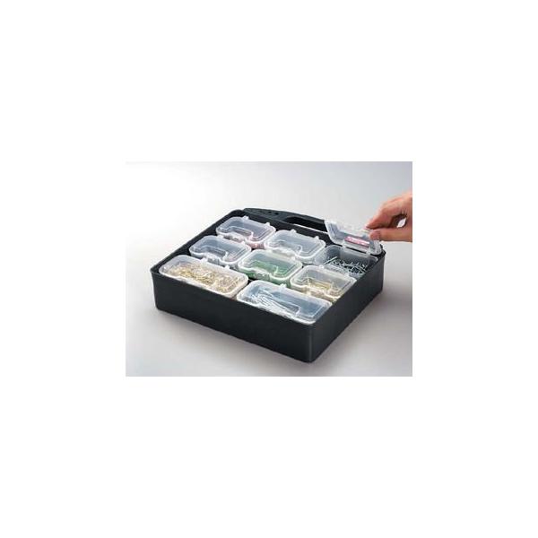 細かいパーツの収納に便利な、ミニケースを複数収納して持ち運べます。