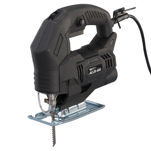 ブレード取付けワンタッチで簡単。切断角度左右45°まで。材質に合わせてスピード調整６段階。