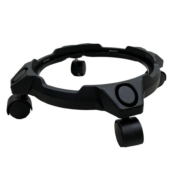 コンパクト灰掃除機が４つの車輪で転がして移動が可能になる、専用のキャスターです