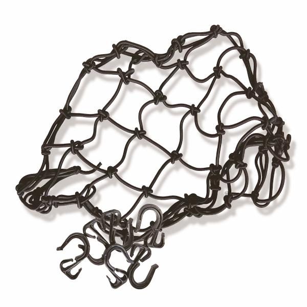 フックと伸縮ゴムで荷物をしっかりホールド！収納にも使えるケース入りパッケージ。