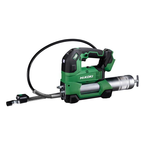 取り回し性に優れた18Vコードレスグリースガンです。ダイヤルでグリースの吐出量を10段階で調整することが可能です。