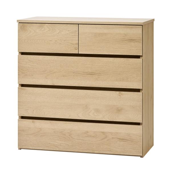 簡単に組み立てができるシンプルなデザインの木製チェストです。