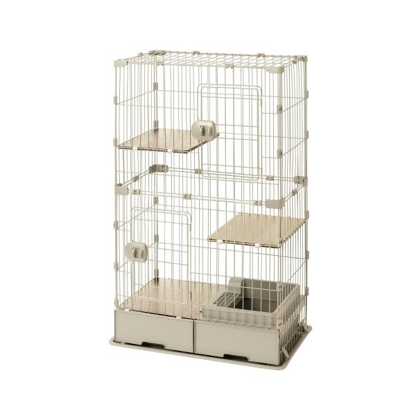 トイレ・収納付きで省スペース設計のキャットケージです。　 インテリアにもなじみやすく、使いやすいシンプルデザインです。