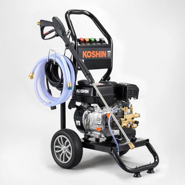 コンセント不要。どこでも使えるエンジン式高圧洗浄機。５．６馬力エンジン搭載なのに圧倒的なコストパフォーマンス。