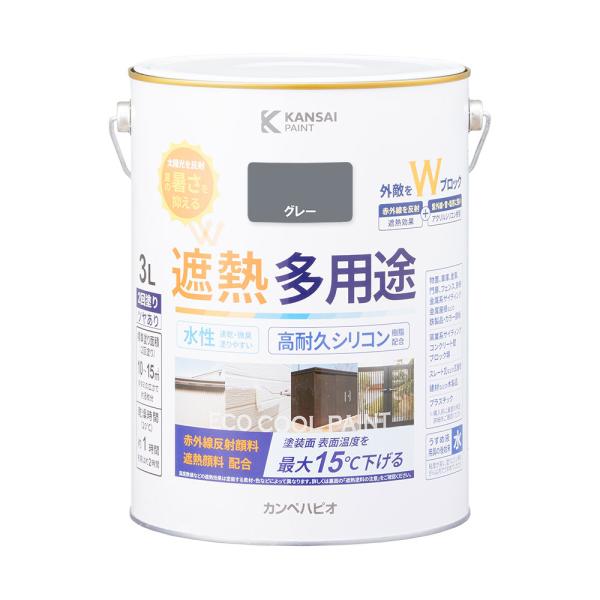 夏の暑さ対策に!塗装面の温度上昇を抑える。　 屋根以外にも遮熱効果を。