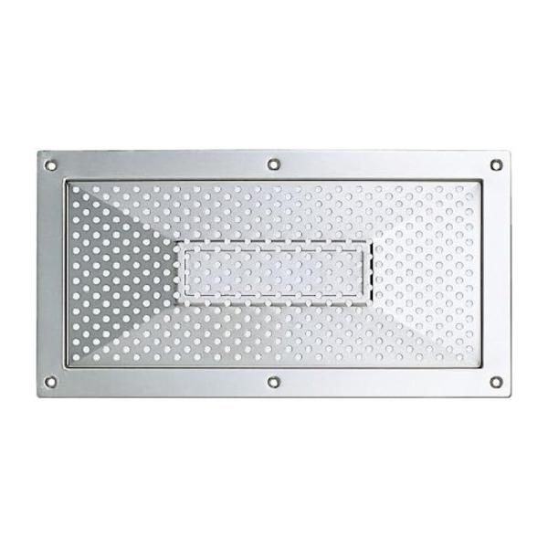 ステンレス製の角型軒天換気口です。