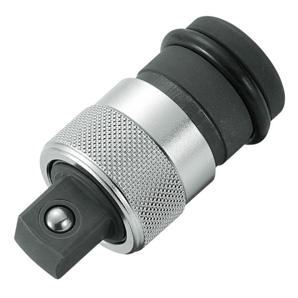 ワンタッチアダプターで作業効率格段にアップ！スライド式ワンタッチ着脱を採用。ソケットレンチ用ソケットに加え、インパクトレンチ用ソケットでは、わずらわしいオーリング・ピンの付け替えが不要です。