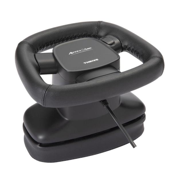 大型の振動パッドが、首・肩、腰などを広範囲にマッサージ、ハンドル形のグリップで、振動パッドを押しあててマッサージできます。