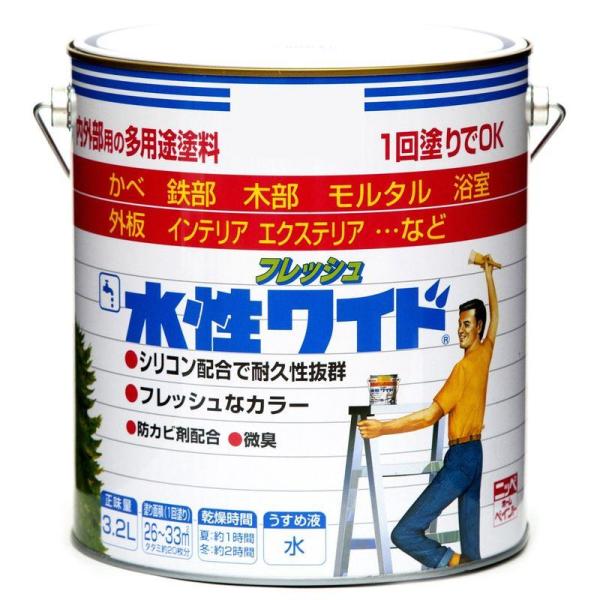 屋内外用多用途塗料。シリコン配合で耐久性抜群