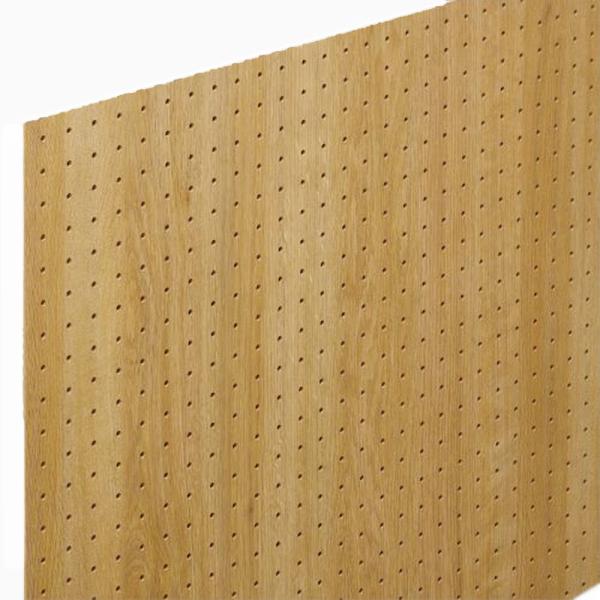 木目調パンチングボード　ＭＤＦ＋シート貼り