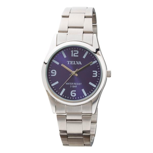 上品なブルーの文字盤と見やすいインデックスが使いやすい、アナログウオッチ。