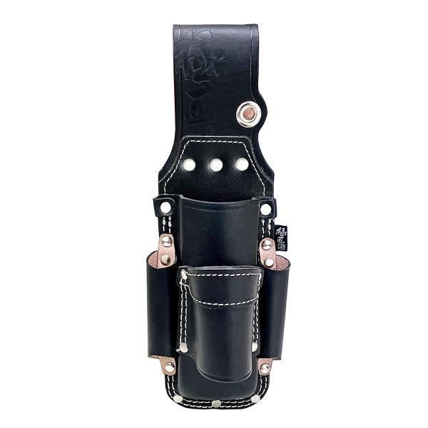 横幅約６０ｍｍで従来品よりも約４０％スリム化！板金工具を『２段』で収納出来る革製工具差し