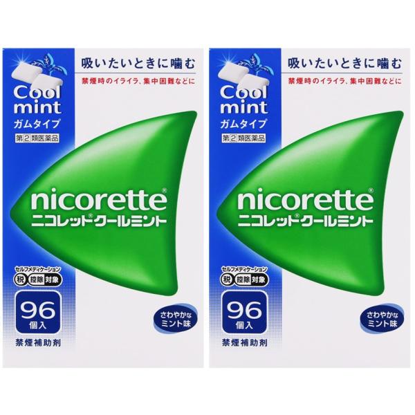 アリナミン製薬「ニコレットクールミント」は、禁煙時のイライラ・集中困難・落ち着かないなどの症状を緩和する指定第二類医薬品です。1個中ニコチン2mgを含有するニコチンガム製剤。使用期間は3ヵ月をめどとし、使用量を徐々に減らすことで無理のない禁...