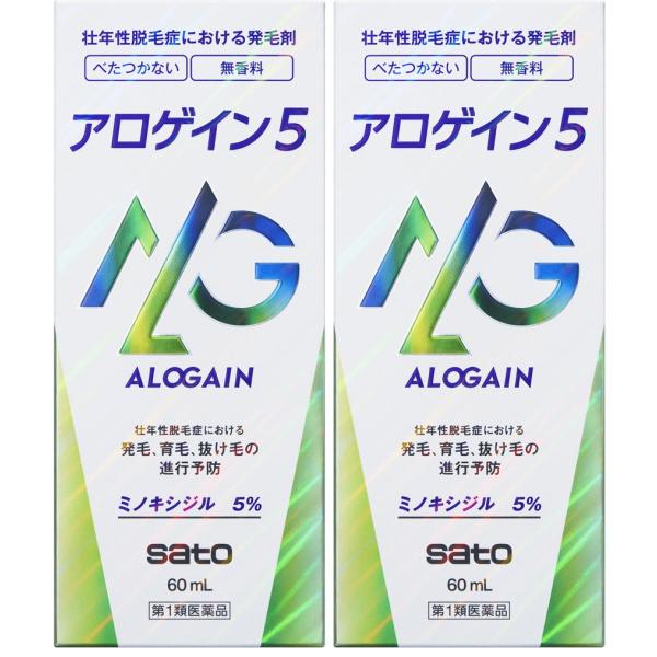 特徴壮年性脱毛症における発毛剤アロゲイン5は・・・●ミノキシジル5％を配合した男性の壮年性脱毛症のための発毛剤です。効能・効果壮年性脱毛症における発毛、育毛及び脱毛（抜け毛）の進行予防。内容成分・成分量 100mL中成分・・・分量・・・作用...