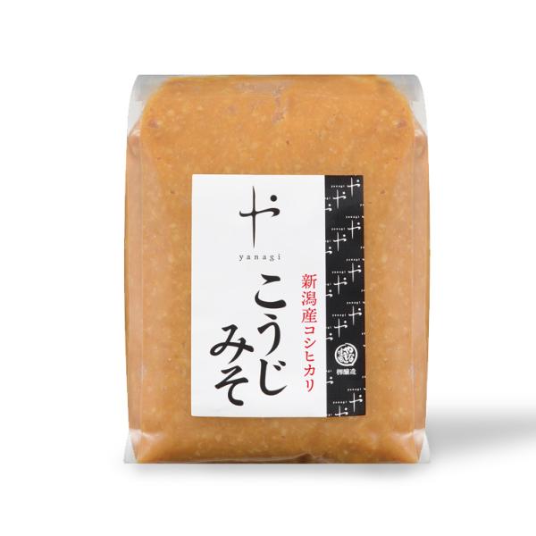 新潟産コシヒカリで糀を起こした中甘口タイプの「浮きこうじみそ」です。みそ汁にした時こうじの粒がのこりますが、そのままご使用ください。粒の残るのがどうしても気になる方はみそこしをご利用ください。■名称：米みそ■原材料名：大豆（遺伝子組み換えで...