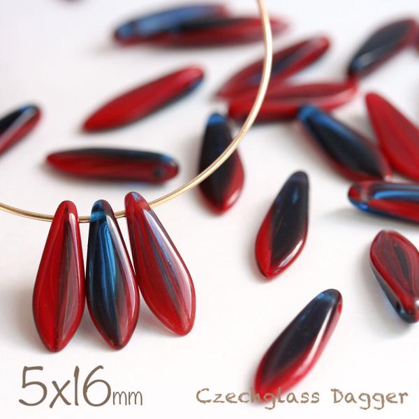 短剣のような形のチェコビーズです。ピアスやネックレス等アクセサリーや小物作りにおすすめです。サイズ：約5x16mm販売単位：約20個 ※不良品を考慮し少し多めにお入れしています。生産国：チェコ共和国ご返品について：不良品以外のご返品・ご交換...