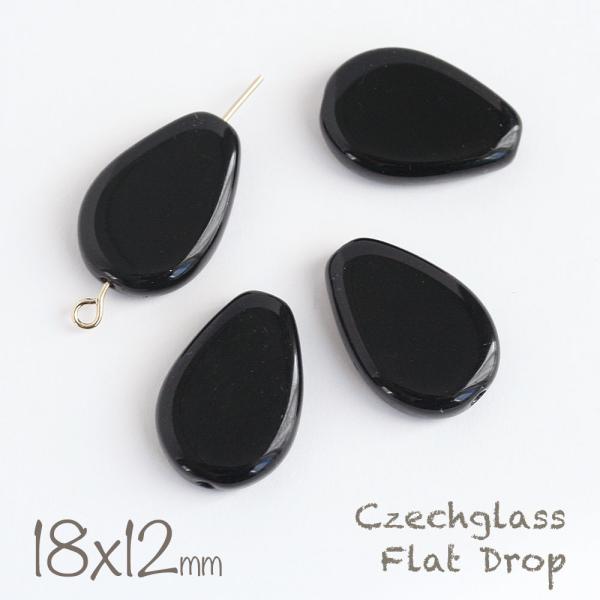 平たいしずく型のチェコビーズです。ピアスやネックレス等アクセサリーや小物作りにおすすめです。サイズ：約18x12mm 、厚み 約4mm販売単位：4個生産国：チェコ共和国ご返品について：不良品以外のご返品・ご交換は承っておりません。※チェコガ...