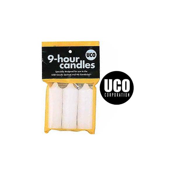 UCOのキャンドルランタン及びキャンドリア用のスペア（替え）キャンドルです。3本入り。サイズ：長さ9×直径3cm燃焼時間：約9時間使用可能商品：UCOキャンドルランタン、キャンドリア【爆買】