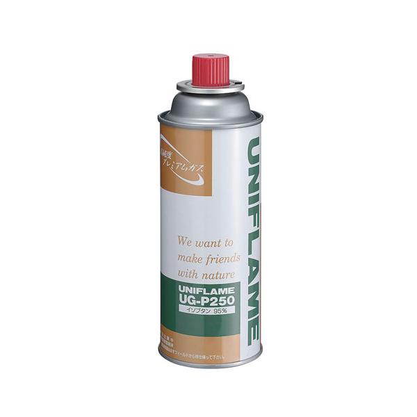 ユニフレームのガス燃焼機器はすべて、カセットボンベを使用します。一般的なレギュラーガスと、アウトドアでの過酷な使用状況でも快調に燃焼するプレミアムガスの２種類用意しております。NET：イソブタン95% 250g【爆買】