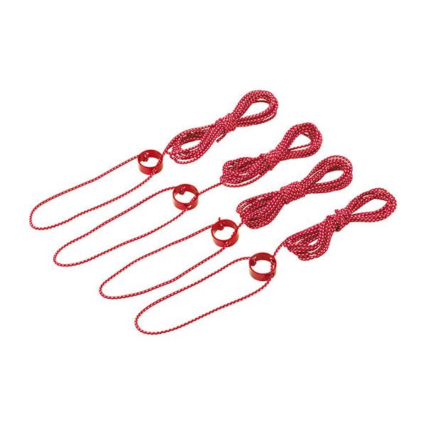 軽くて滑りにくいガイラインにカムリングコードテンショナーをセットしました。ガイラインには反射素材を織り込んであり、ヘッドライトなどの光を反射して夜間の視認性を高めています。長さ2.4mで4 本セットです。内容：1.8mmリフレクティブナイロ...