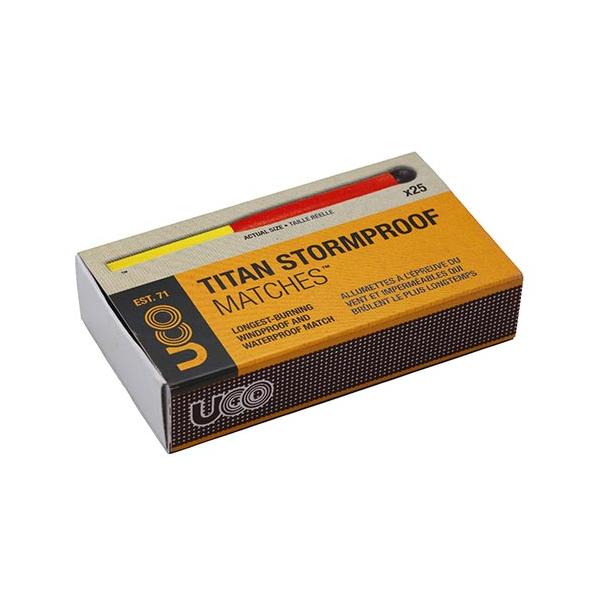 ストームプルーフマッチ25 本がセットになった紙箱モデル。あらゆる状況下において火を得ることができるのでエマージェンシー用として、またカヤックなどのウォーターアクティビティにおいて心強いアイテムです。サイズ：10.5cm収納サイズ：115×...