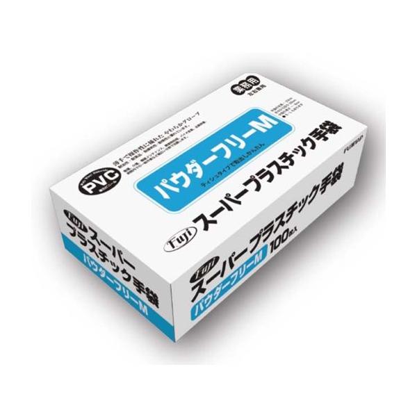 フジナップ フジ スーパープラスチック手袋 粉なし M 100枚入プラスチックグローブ　薄手タイプ伸縮性があり、手にピッタリフィット。指先の感覚を重視した細かな作業に適した手袋です。耐油性・耐薬品・耐摩耗性・耐候性に優れています。看護、介護...