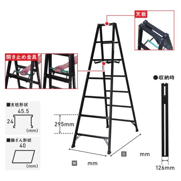 ・プロの方はもちろん、女性や高齢者の方にも配慮した軽量設計の脚立です。・おしゃれなブラックカラーを採用！※はしごにはなりません。※画像はイメージです。　脚立画像はBF-210FX使用※法人様限定です。（個人宅は配達不可）※沖縄・離島は別途運...