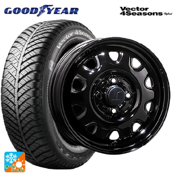 【新品オールシーズンタイヤホイール 4本セット】■タイヤグッドイヤー ベクターフォーシーズンズ ハイブリッド(GOODYEAR VECTOR 4Seasons Hybrid)■タイヤサイズ155/65R14 75H ■ホイールトピー M73...