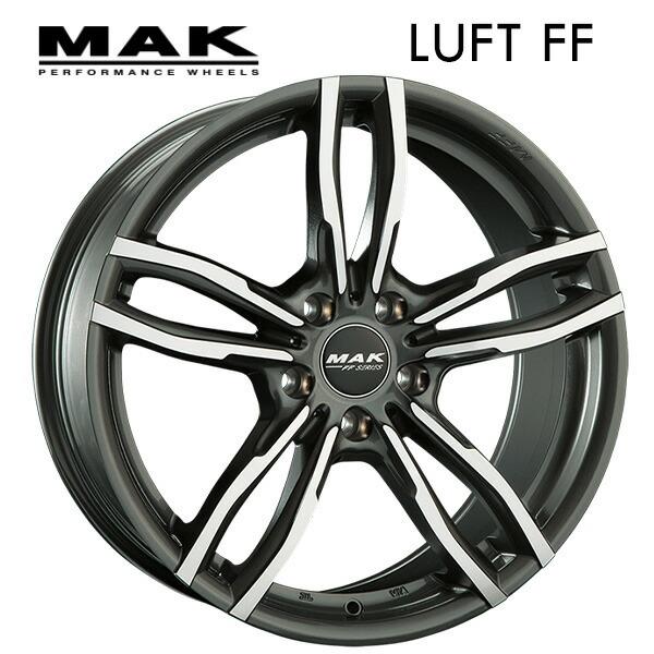 【新品ホイール1本】■ホイールABESHOKAI MAK LUFT FF(阿部商会 マック ルフトFF)■カラーガンメタリックミラー■サイズ{37}インチ {38}J 18×8 +43 5/120 　■検索ワード18インチ 8J 5穴 PC...