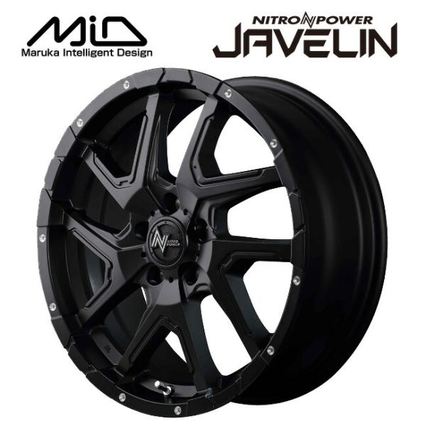 【新品ホイール1本】■ホイールMID NITRO POWER DERINGER(エムアイディー ナイトロパワーデリンジャー)■カラーセミグロスブラック/フランジピアスドリルドSemi GlossBlack■サイズ{37}インチ {38}J ...